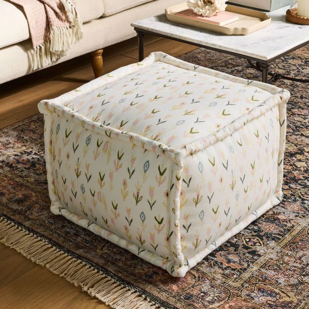 Threshold designed w/Studio McGee | Accents | Woven Cotton Printed Pouf ...